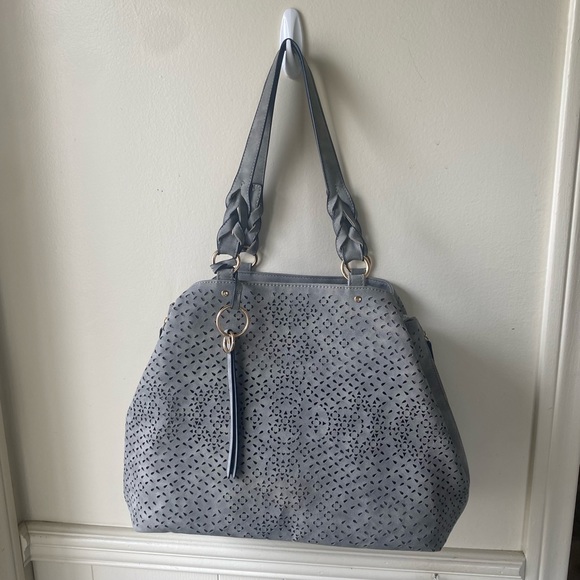 Bags | Large Gray Suede Handbag | Poshmark